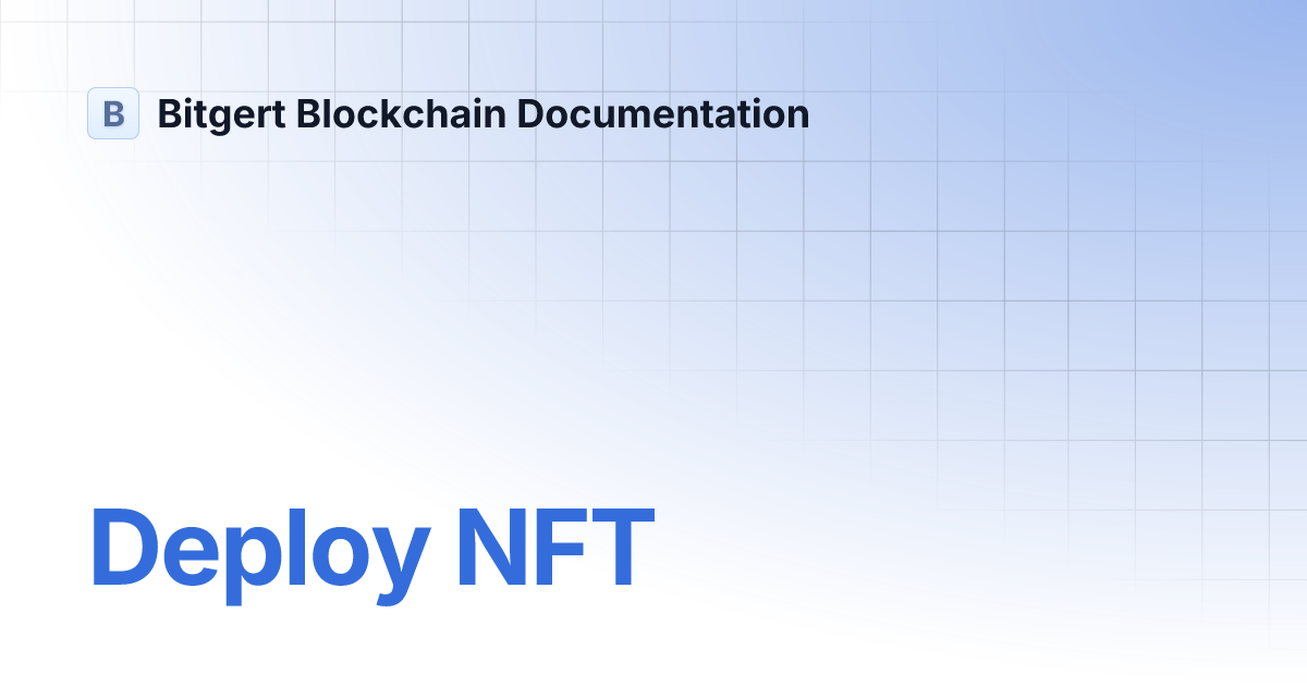 Deploy NFT | Bitgert Blockchain Documentation