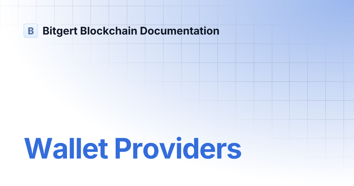 Wallet Providers | Bitgert Blockchain Documentation