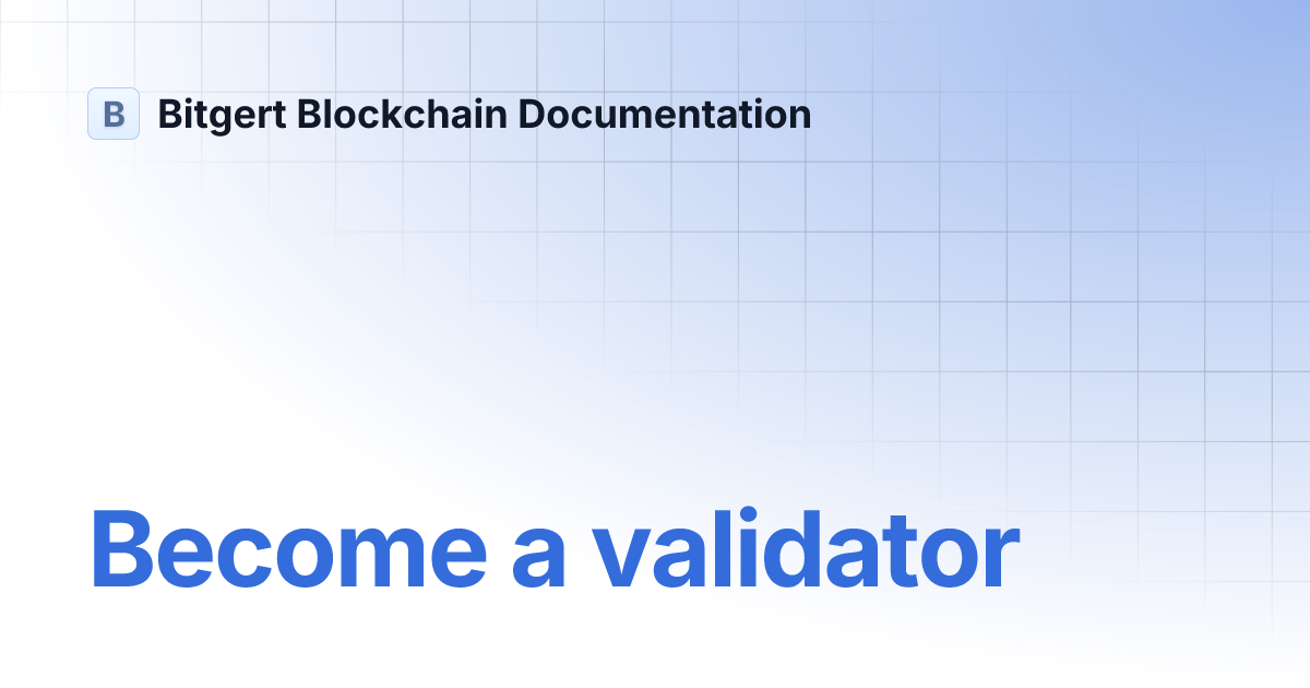 Become a validator | Bitgert Blockchain Documentation